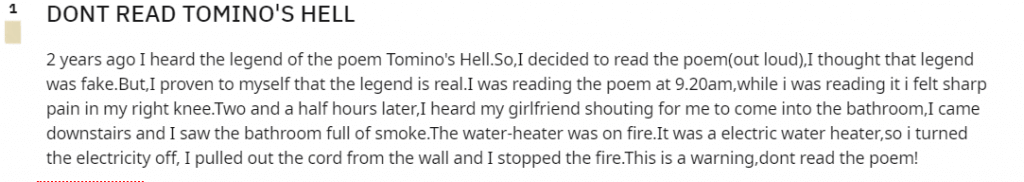 Tomino's Hell: Full Poem, Real Experiences [Scary] - ClassyWish